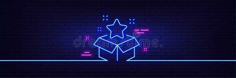 Loyalty Program Line Icon. Bonus Points. Discount Box. Neon Light Glow ...