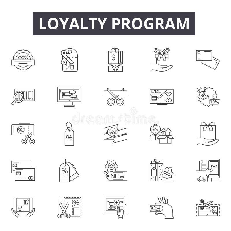 Loyalty Program Line Icons, Signs, Vector Set, Outline Illustration ...