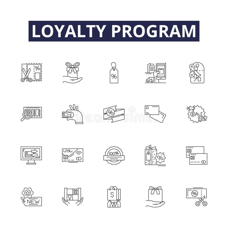 Loyalty Program Line Vector Icons and Signs. Program, Rewards ... Loyalty Program Line Vector Icons and Signs. Program, Rewards ...