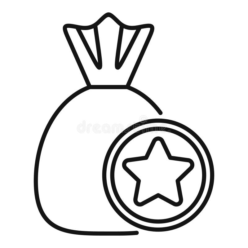 Loyalty Program Money Bag Reward Icon Outline Vector. Online Code Stock ...