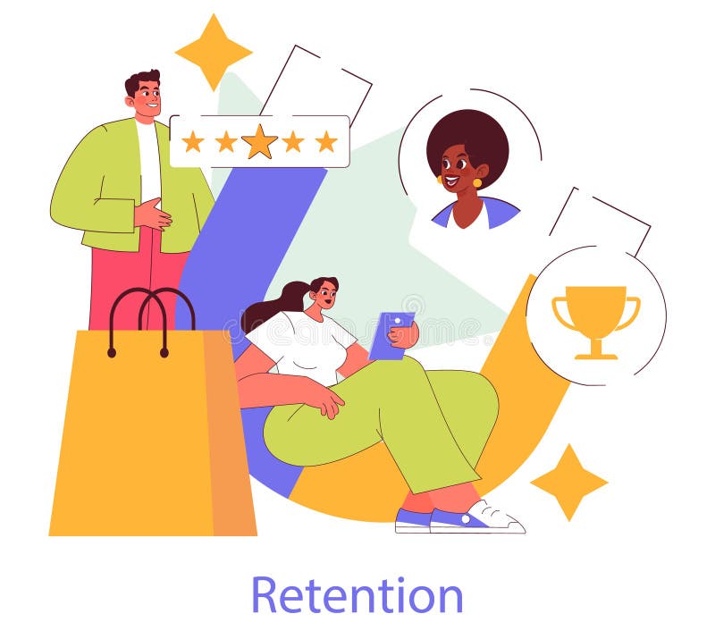 Loyalty Program and Reward. Flat Stock Vector - Illustration of loyalty ...