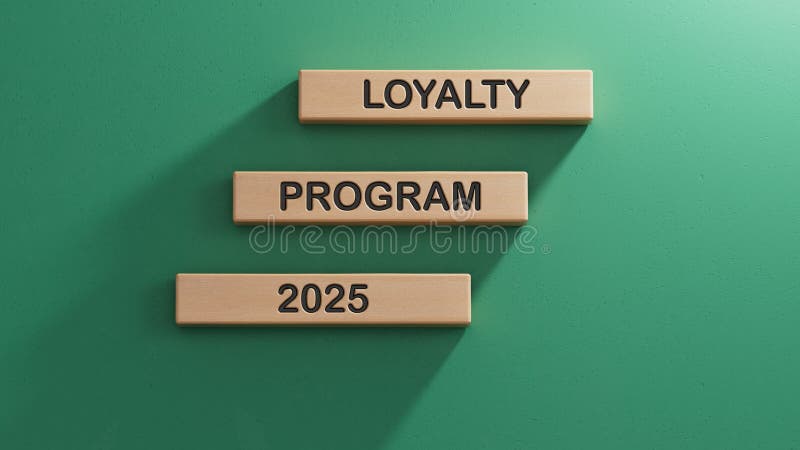 LOYALTY PROGRAM 2025 Sign. Wooden Cube Blocks Stock Illustration ...