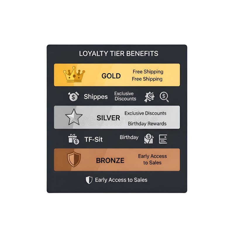 Loyalty Program Tier Benefits Infographic Stock Vector - Illustration ...