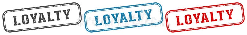 Loyalty Stamp. Loyalty Rectangular Stamp Set Isolated on White ...