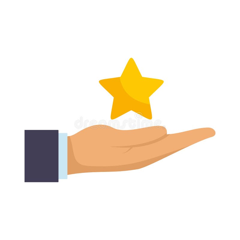 Loyalty Star in Hand Icon Flat Isolated Vector Stock Vector ...