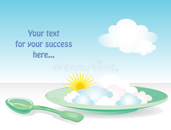 Loza, Cubiertos, Nubes Y Sol Ilustración del Vector - Ilustración de ...