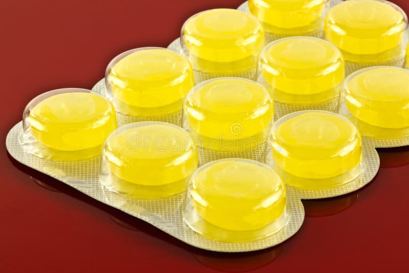 Lozenges in blister pack stock photo. Image of closeup - 44474456
