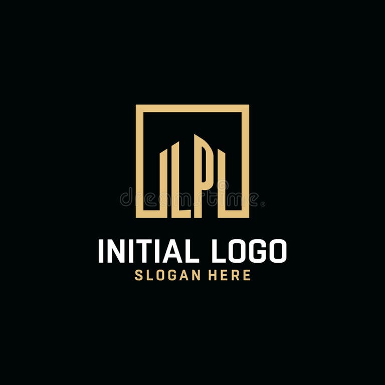 LP Initial Monogram Logo Design with Square Shape Design Ideas Stock ...