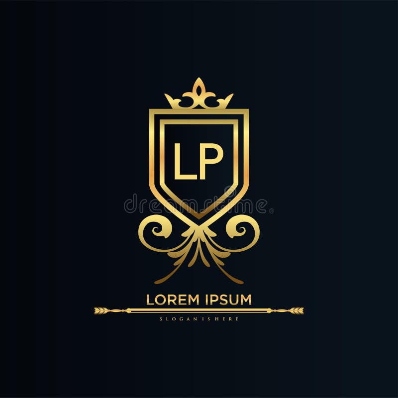 LP Letter Initial with Royal Template.elegant with Crown Logo Vector ...