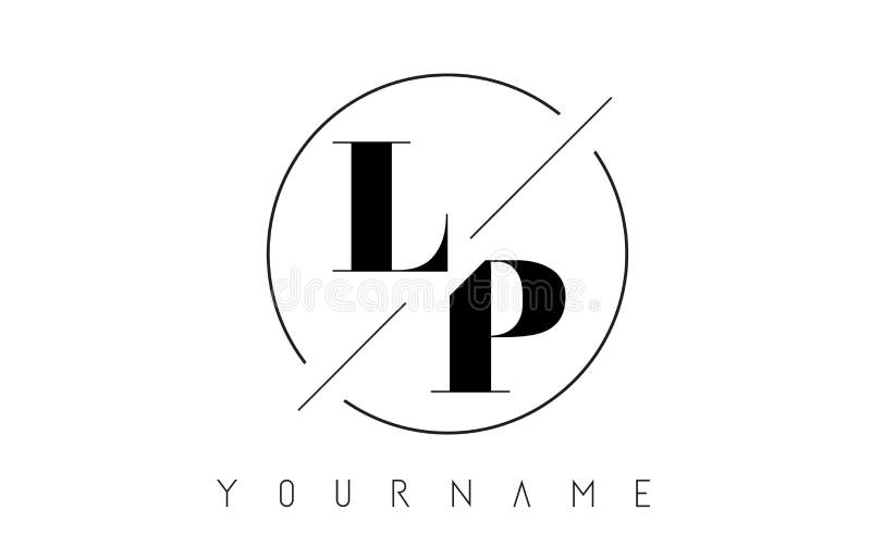 LP Letter Logo with Cutted and Intersected Design Stock Vector ...