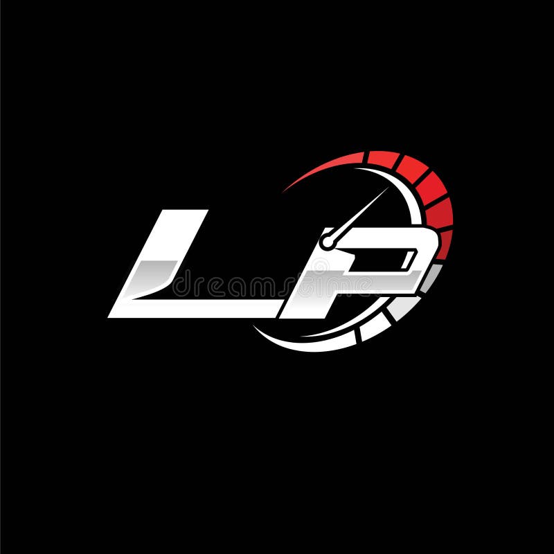LP Logo Letter Speed Meter Racing Style Stock Vector - Illustration of ...