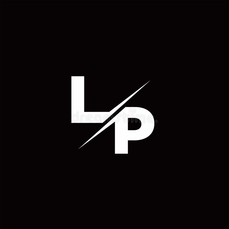 LP L P White Letter Logo Design With Black Background. Stock Vector ...