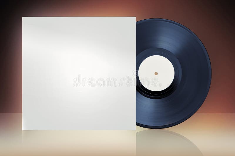 Lp Vinyl Disc White Label and Blank Cover Mockup Template Design Stock ...