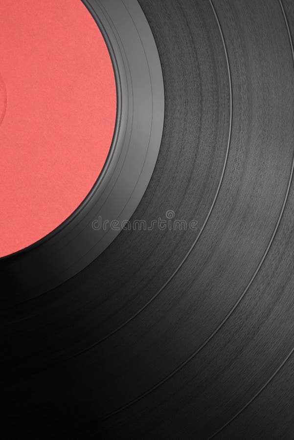 LP Vinyl Record with Blank Red Label Stock Image - Image of view, disk ...