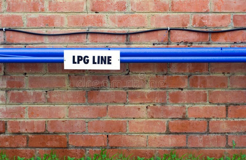 LPG Gas Line on wall stock image. Image of signage, pipeline - 28305615