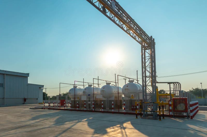 Lpg Gas Tank Industrial Plant. Stock Image - Image of butane, petroleum ...