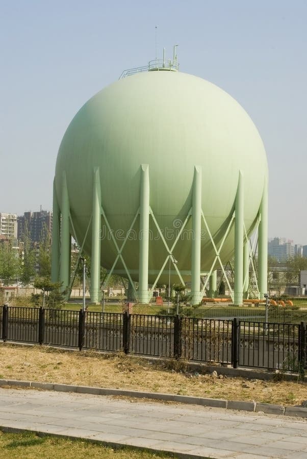 Natural Gas Round Container at Energy Depot Stock Photo - Image of ...