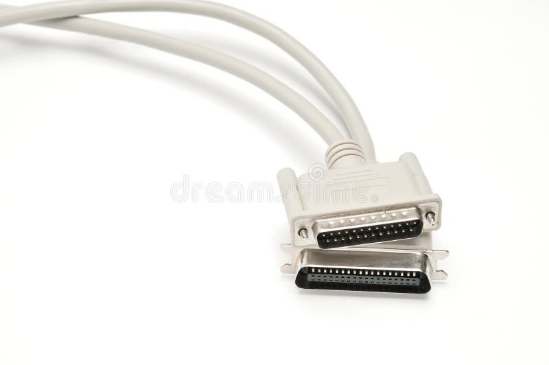 USB a and USB B Printer Plug Cable on White Background Stock Photo ...
