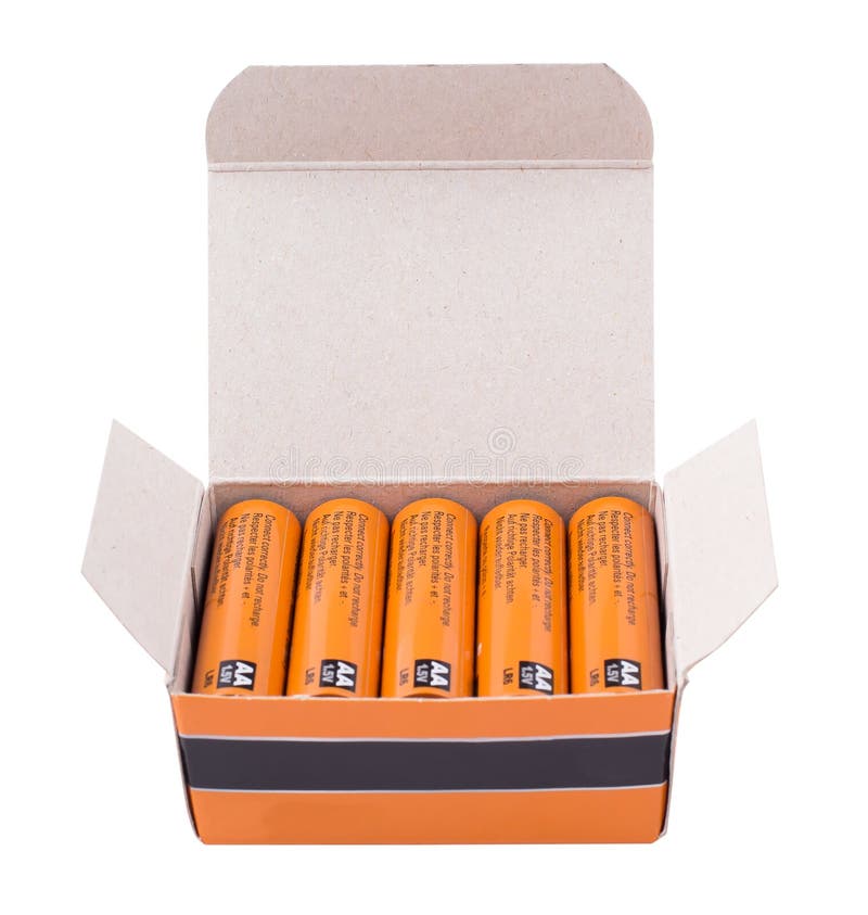 LR6 batteries on a stock image. Image of charge, background - 74046423