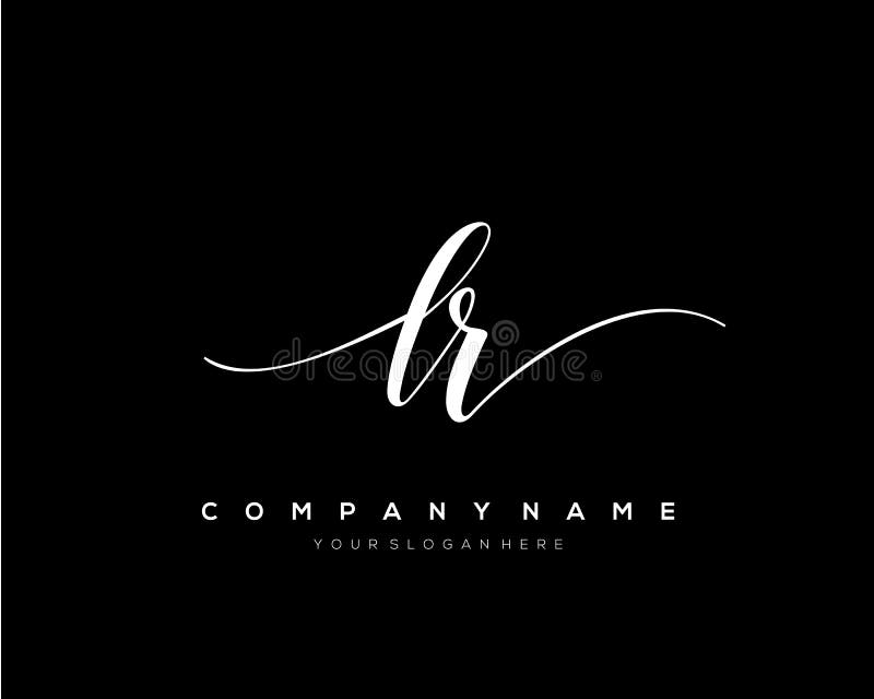 LR Initial Handwriting Logo Template Vector. Stock Vector ...