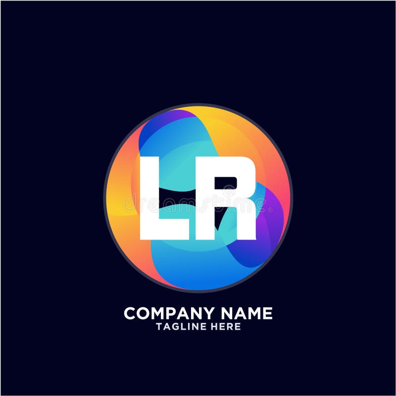LR Initial Logo with Colorful Circle Template Vector Stock Vector ...