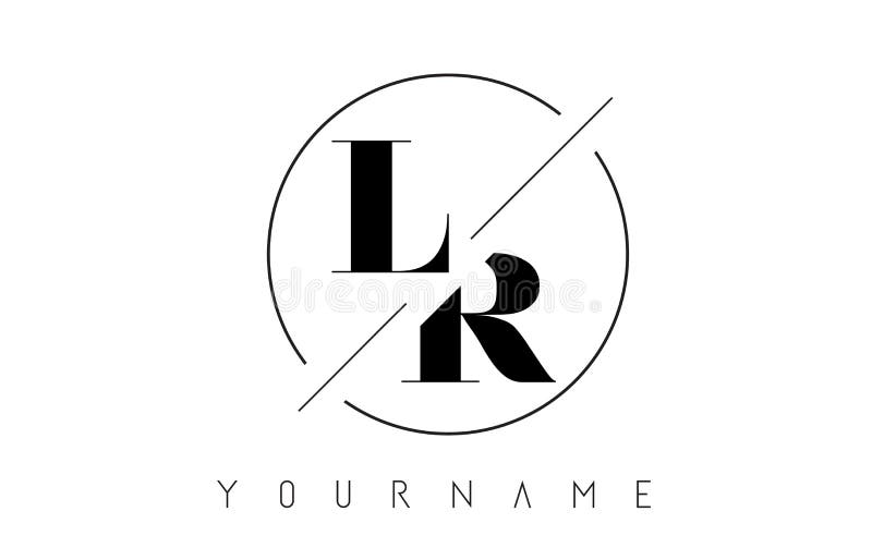 LR Letter Logo with Cutted and Intersected Design Stock Vector ...