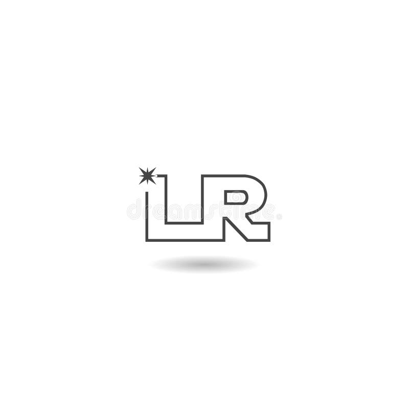 LR Letter Logo Design with Shadow Stock Illustration - Illustration of ...
