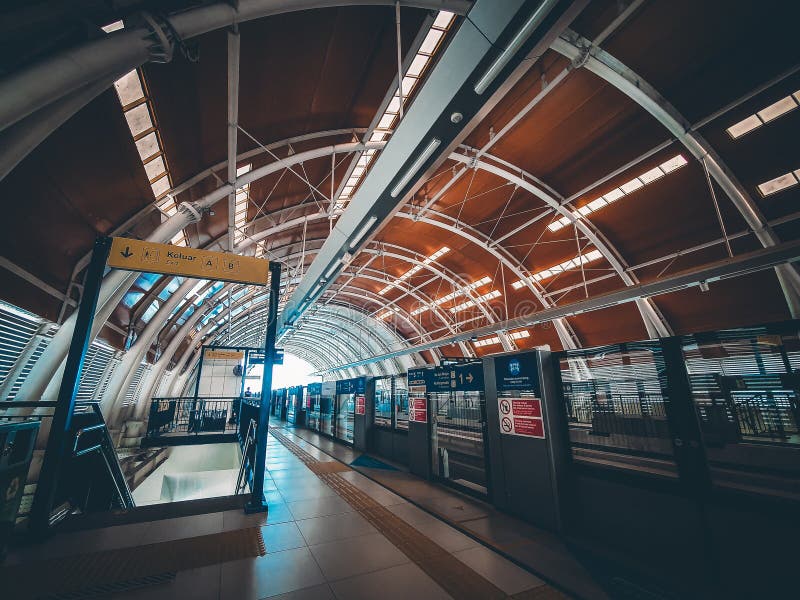 LRT Station Atmosphere in Jakarta Stock Image - Image of factory ...