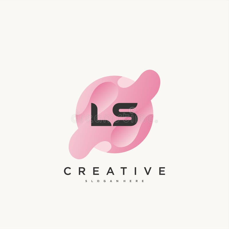 LS Initial Letter Colorful Logo Icon Design Template Elements Vector ...