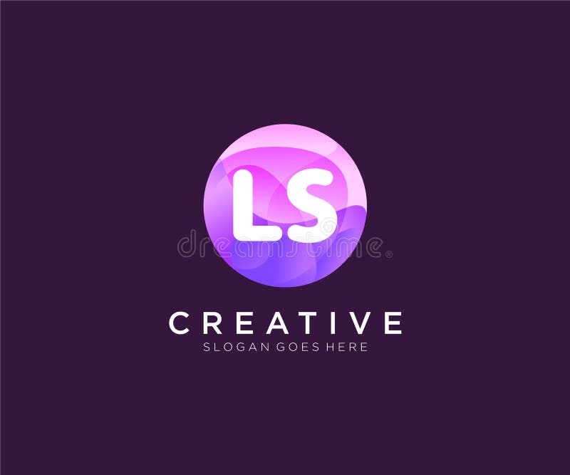 LS Initial Logo with Colorful Circle Template Vector Stock Vector ...