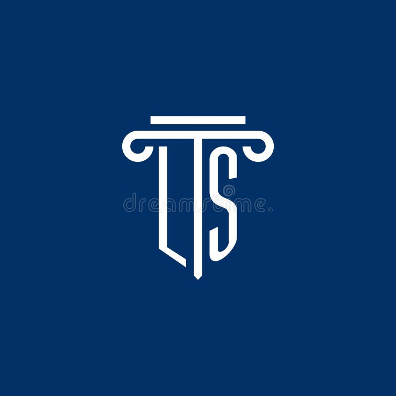 LS Initial Logo Monogram with Simple Pillar Icon Stock Illustration ...