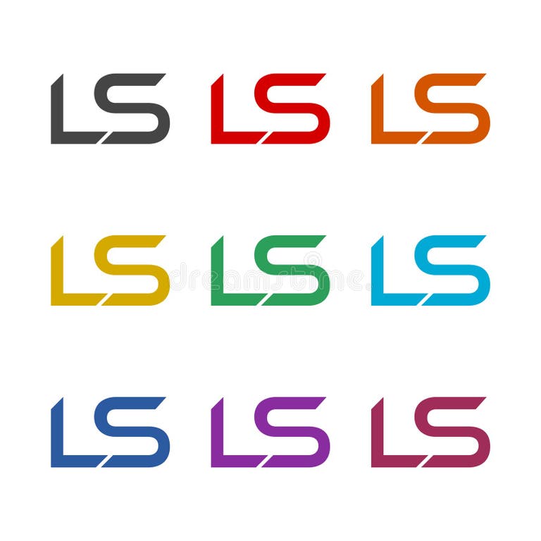 LS L S Letter Logo Design, Color Set Stock Vector - Illustration of ...