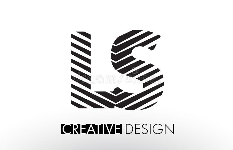 LS L S Lines Letter Design with Creative Elegant Zebra Stock Vector ...