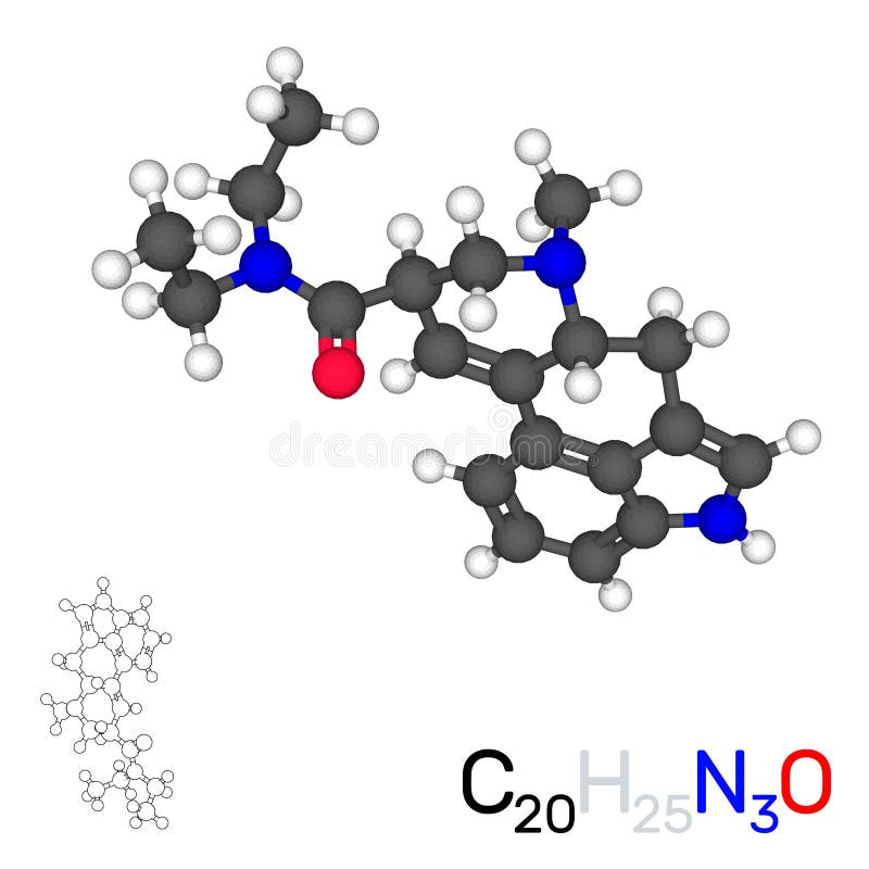 Molecule LSD 3D stock illustration. Illustration of isolated - 11876445