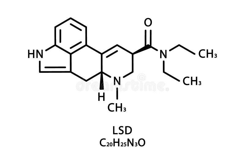 LSD Molecular Structure. Lysergic Acid Diethylamide Skeletal Chemical ...