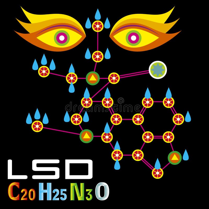 Molecular Model of Lysergic Acid Diethylamide (LSD) Stock Illustration ...