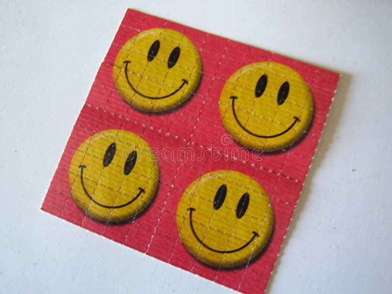 Lsd Stick Papers Smile Face Retro Psychedelic Macro Vintage Background ...