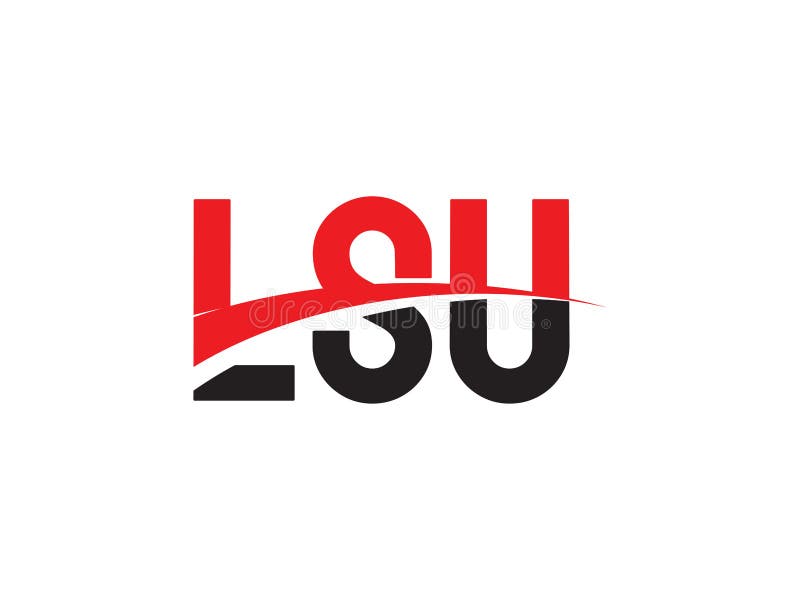 LSU Letter Initial Logo Design Stock Vector - Illustration of black ...