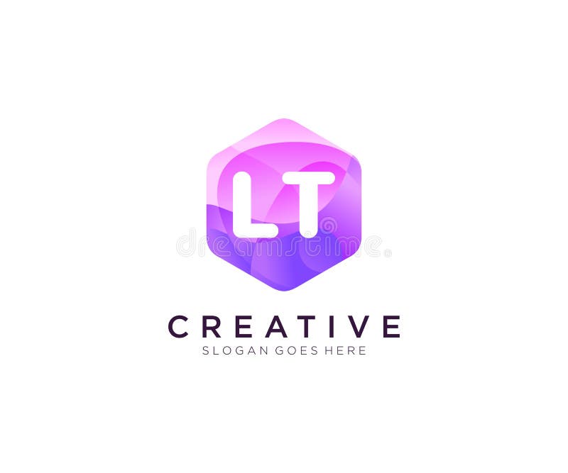 LT Initial Logo with Colorful Hexagon Modern Business Alphabet Logo ...