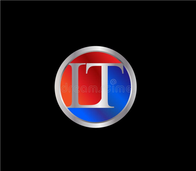 LT Initial Circle Shape Silver Red Blue Color Later Logo Desig Stock ...