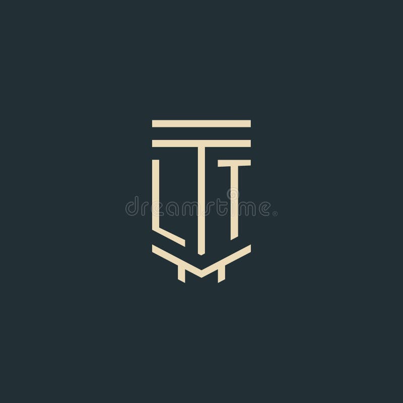 LT Initial Monogram with Simple Line Art Pillar Logo Designs Stock ...