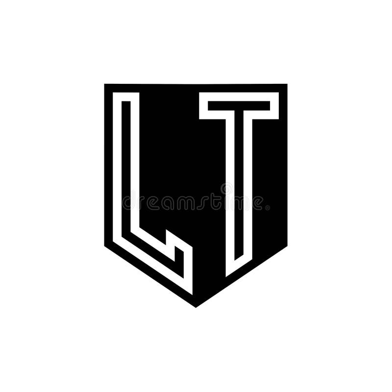 LT Logo Monogram Shield Geometric White Line Inside Black Shield Color ...