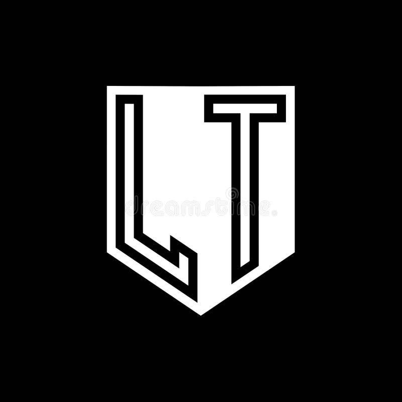 LT LLogo Monogram Shield Geometric Black Line Inside White Shield Color ...