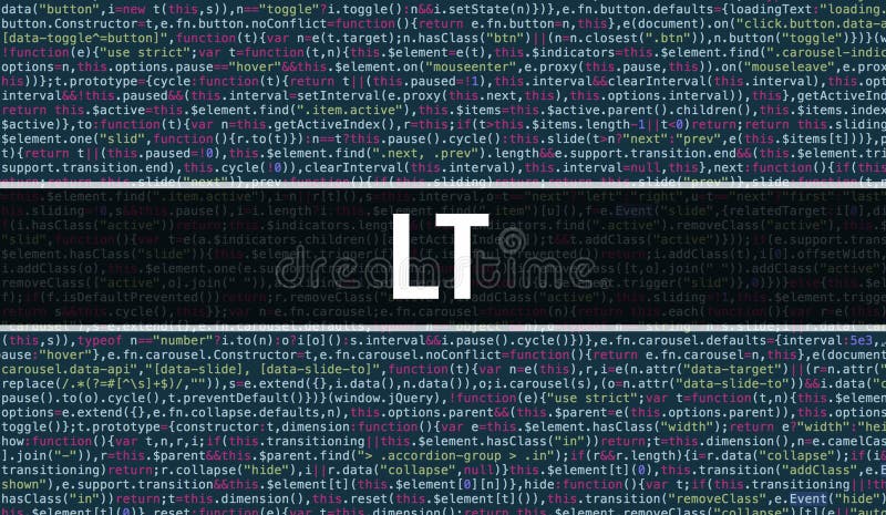 LT Text Written on Programming Code Abstract Technology Background of ...