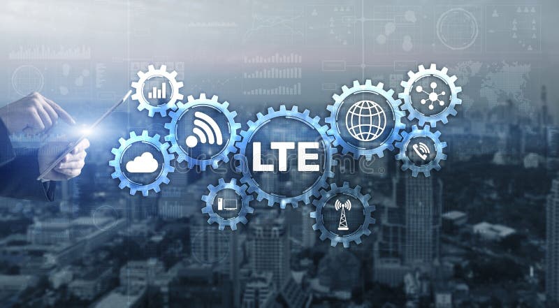 LTE Mobile and Telecommunication Technology Concept on Virtual Screen ...