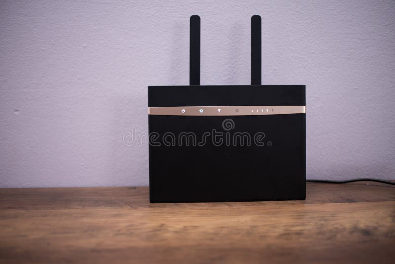 Wifi Modem on Table in Living Room. Home Internet Connection Stock ...
