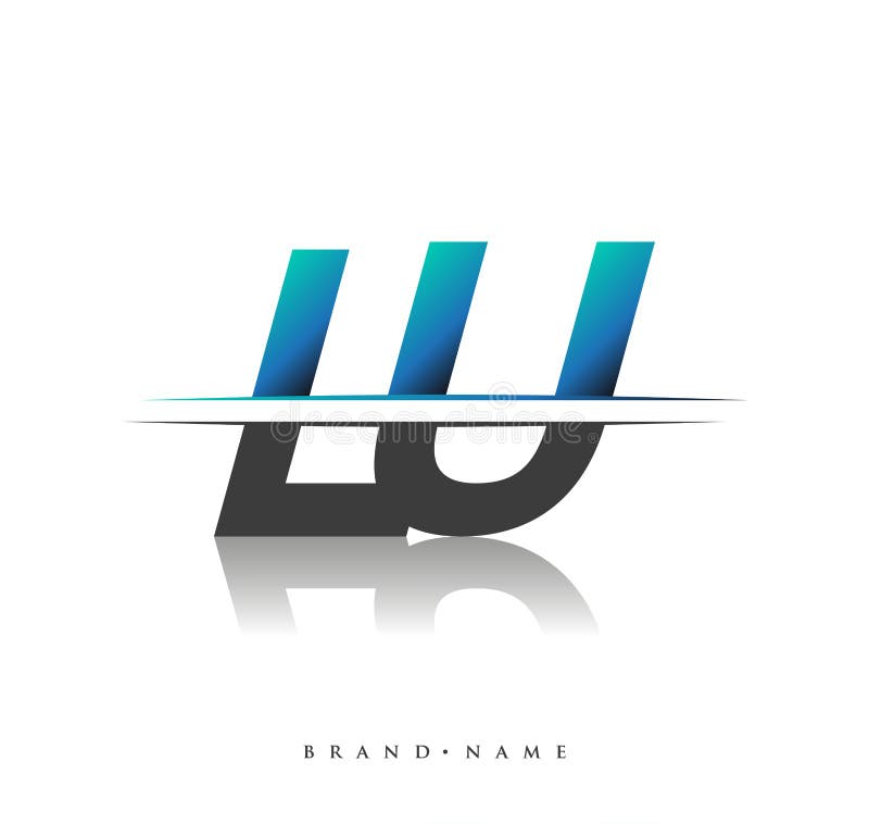LU Initial Logo Company Name Colored Black and Blue, Simple and Modern ...
