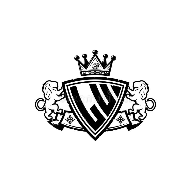 LU Logo Monogram Shield Crown Luxury Design Stock Vector - Illustration ...