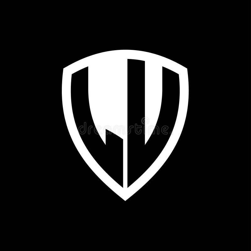 LU Monogram Logo with Bold Letters Shield Shape with Black and White ...
