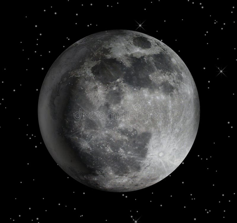 Lua Artística Isolada Em Tons Cinzentos Ilustração Stock - Ilustração ...